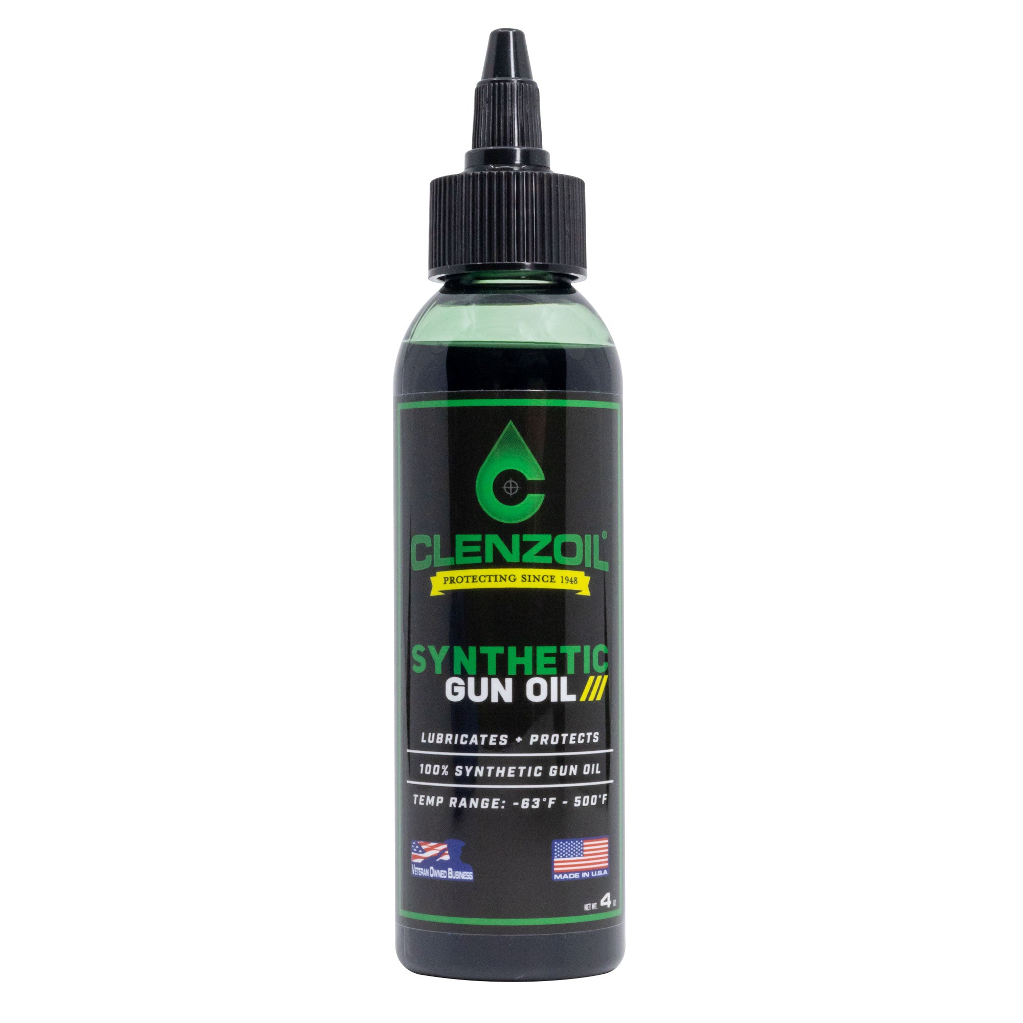 Clenzoil Synthetic Gun Oil – Field & Range – 4 oz Squeeze Bottle