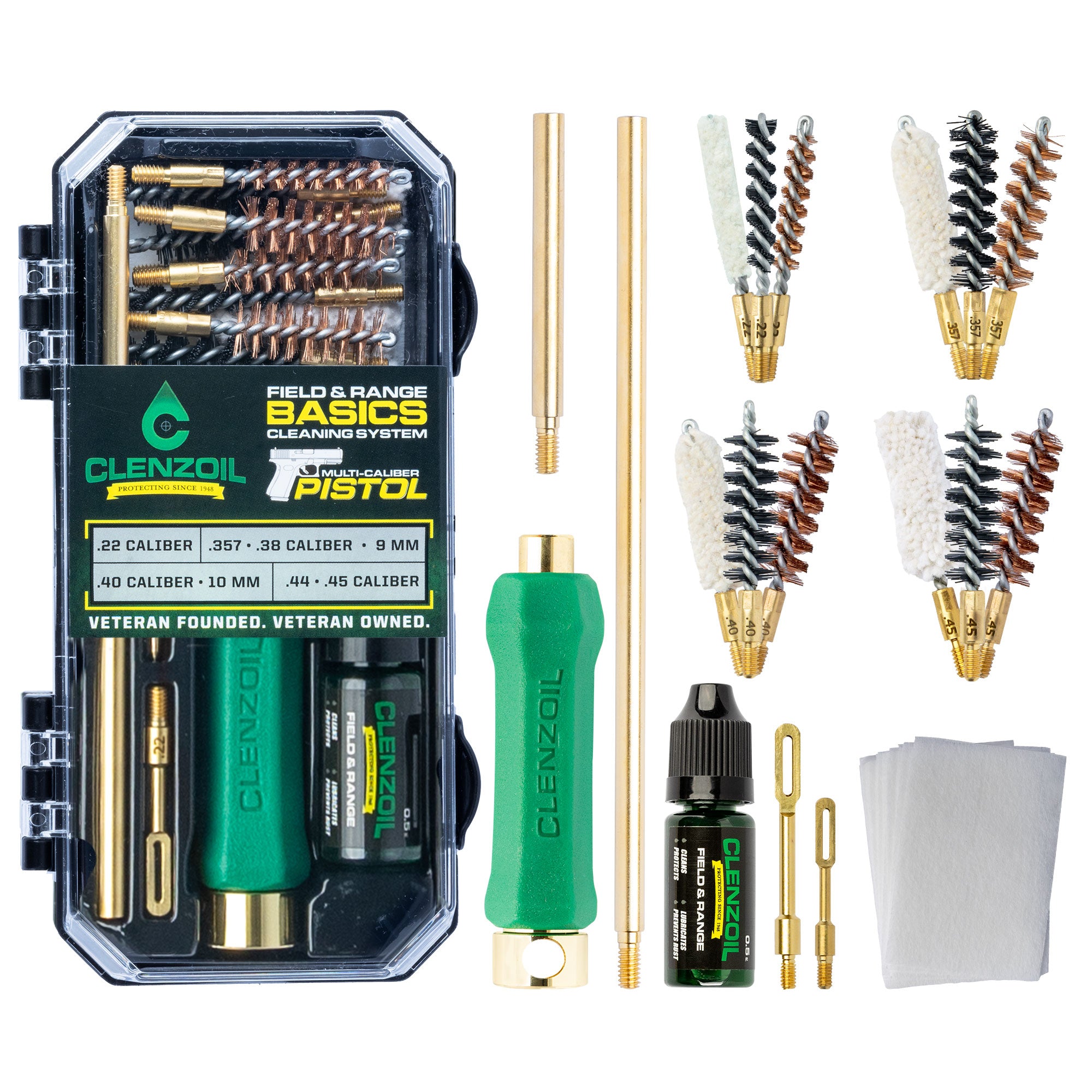 Clenzoil Pistol Basics Cleaning Kit – Compatible with .22, .357, .38 C