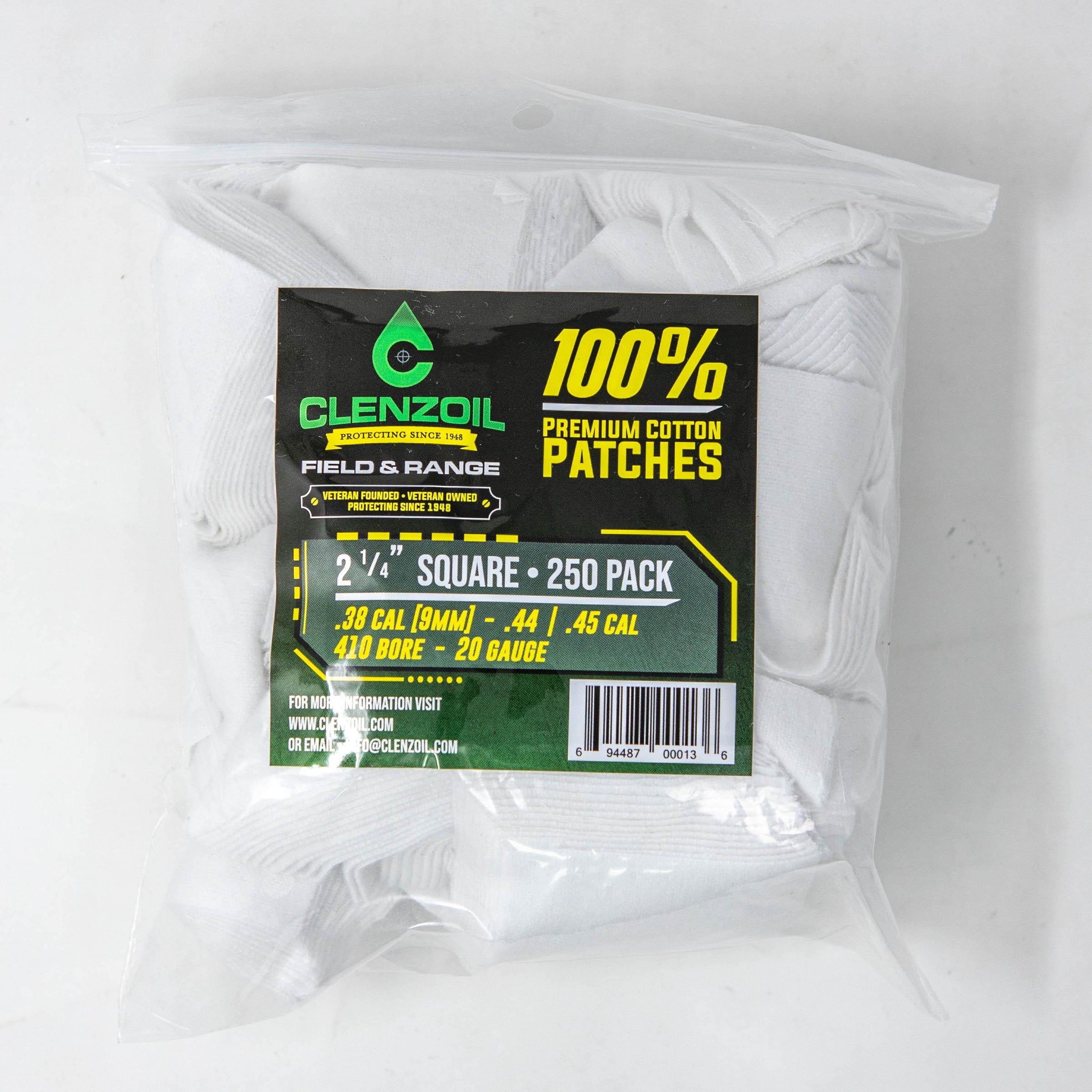 Premium Cotton Gun Cleaning Patches